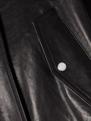 Khaite Kember Cropped Leather Bomber Jacket