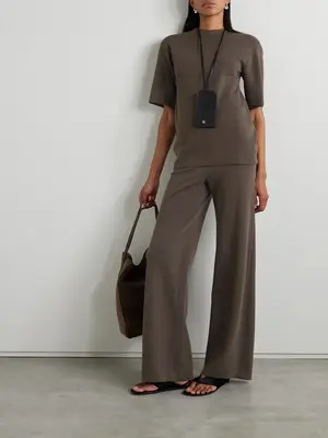 FFORME Dwyn Wool And Cotton-blend T-shirt - Brown