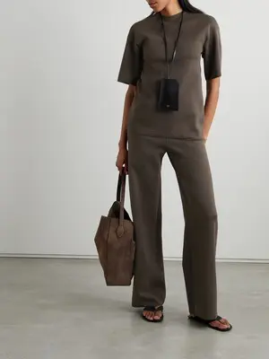 FFORME Perse Wool And Cotton-blend Wide-leg Pants