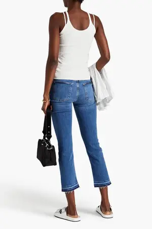 FRAME Le High Cropped High-rise Straight-leg Jeans - Mid Denim