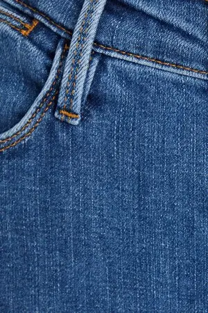 FRAME Le High Cropped High-rise Straight-leg Jeans - Mid Denim