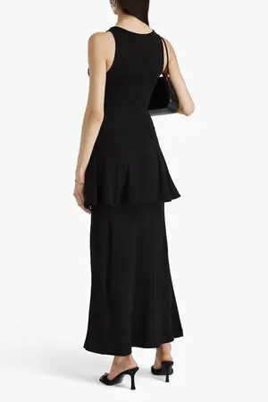 Bite Studios Petal Jersey Peplum Maxi Dress In Black - 85% Off |  Editorialist