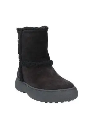 TOD'S Suede Ankle Boots With Shearling Lining - Black