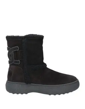 TOD'S Suede Ankle Boots With Shearling Lining - Black