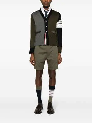 Thom Browne Colour-block Virgin Wool Cardigan