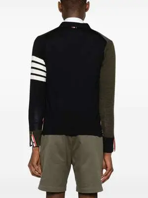 Thom Browne Colour-block Virgin Wool Cardigan