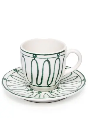 Themis Z Kyma Tea Cup And Saucer Set - White