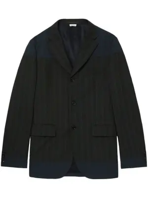 Comme Des Garçons Panelled Striped Blazer
