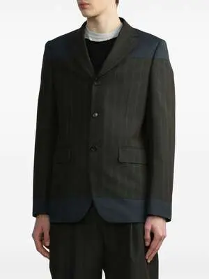 Comme Des Garçons Panelled Striped Blazer