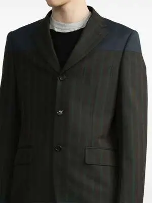 Comme Des Garçons Panelled Striped Blazer