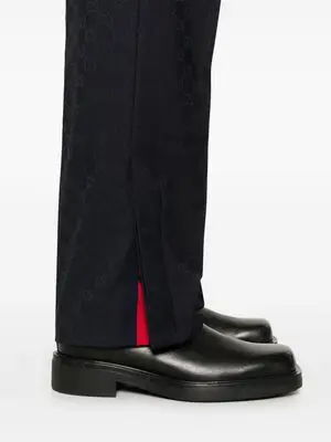 Gucci Gg Supreme Jacquard Straight Trousers - Blue