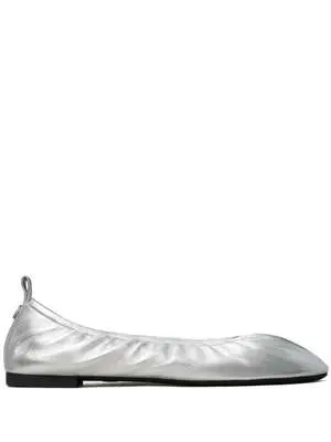 Silver-Tone Stud Embellished Flats