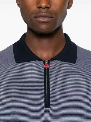 Kiton Striped Cotton Polo Shirt - Blue