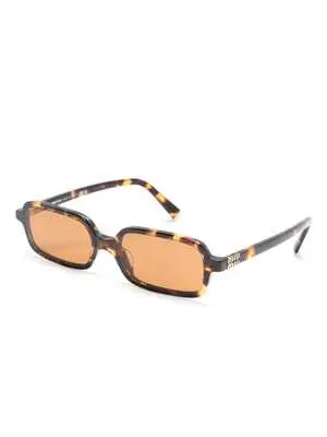 Miu Miu Tortoiseshell Rectangle Sunglasses