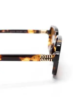 Miu Miu Tortoiseshell Rectangle Sunglasses