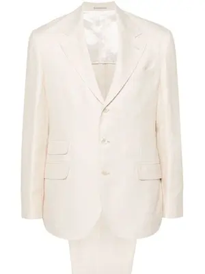 Brunello Cucinelli Single-breasted Linen-blend Suit - Neutrals