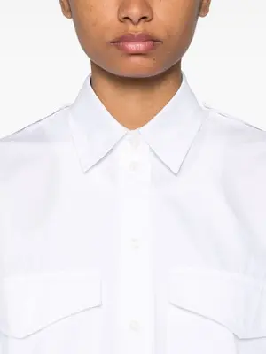 Victoria Beckham Logo-embroidered Shirt - White