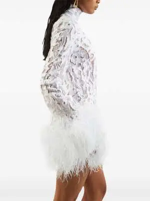 TALLER MARMO Gina Feather-trim Minidress