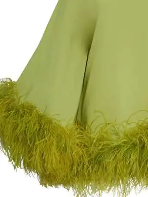 TALLER MARMO Piccolo Ubud Feather-trim Minidress - Green