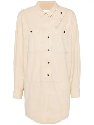 MARANT ETOILE Ilaya Denim Shirt Dress - Neutrals