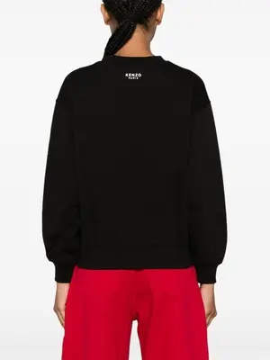 Kenzo Boke Flower-patch Cotton Sweatshirt - Black