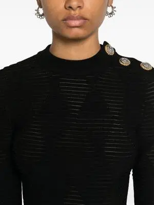 Balmain Embossed-button Jumper