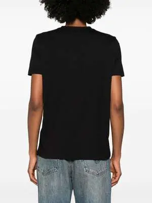 Balmain Crystal-logo Cotton T-shirt - Black