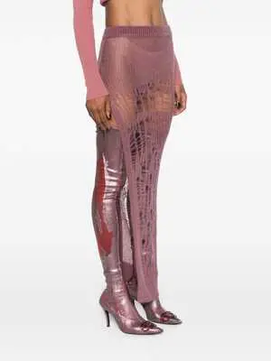 Rick Owens Spider Ziggy Open-knit Skirt - Purple