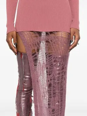 Rick Owens Spider Ziggy Open-knit Skirt - Purple