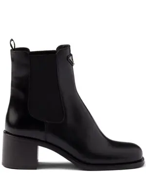 Prada Brushed-leather Booties
