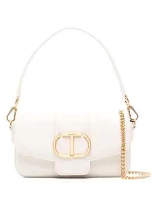 TWINSET Amie Leather Tote Bag - White