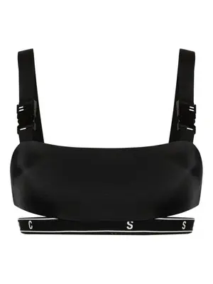 SHOREDITCH SKI CLUB Casey Buckled Bikini Top - Black