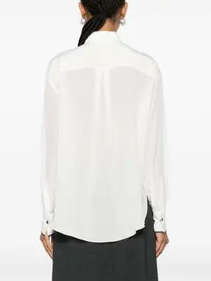 Brunello Cucinelli Chest-pockets Silk Shirt - Neutrals