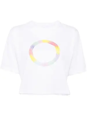 AGNÈS B. Cropped Short Sleeve T-shirt - White