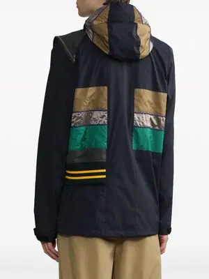 Kolor Contrasting-panel Hooded Jacket - Blue