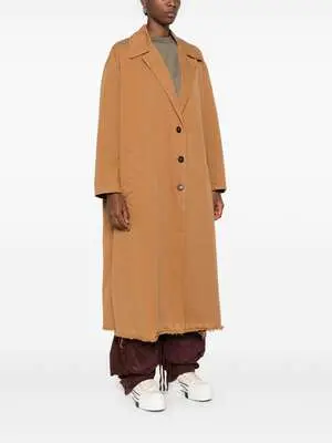 Palm Angels Raw Cut-hem Single-breasted Coat