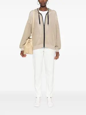Brunello Cucinelli Open-knit Hooded Cardigan