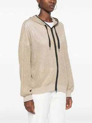 Brunello Cucinelli Open-knit Hooded Cardigan