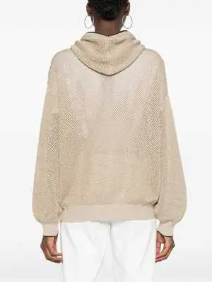 Brunello Cucinelli Open-knit Hooded Cardigan