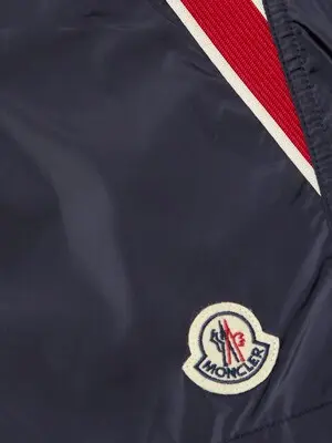 Moncler Straight-leg Mid-length Striped Swim Shorts - Blue