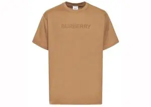 Burberry Logo Print Cotton T-shirt - Camel