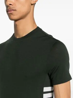 Thom Browne Stripe-detailing Wool T-shirt - Green