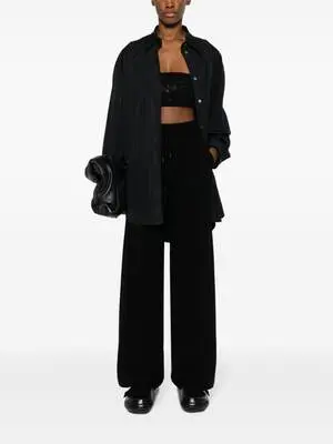 Max Mara Floral-embroidered Cropped Top