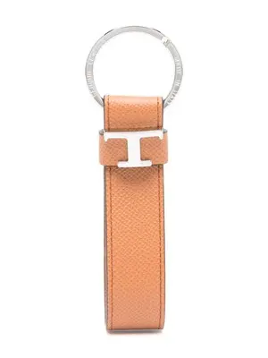 TOD'S Timeless Logo Leather Keyring - Neutrals