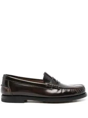 TOD'S Brushed-leather Loafers - Brown
