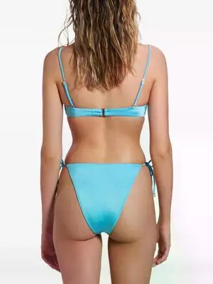 NOIRE SWIMWEAR Monowire Satin Bikini Set - Blue