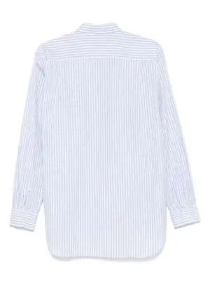 Play Comme Des Garcon Striped Shirt With Black Heart - White