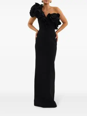 Rebecca Vallance Ella One-shoulder Ruched Gown
