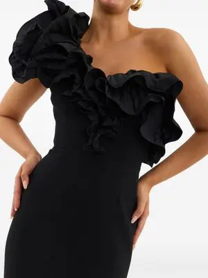 Rebecca Vallance Ella One-shoulder Ruched Gown