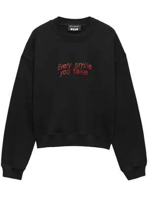 MSGM Slogan-embroidered Sweatshirt